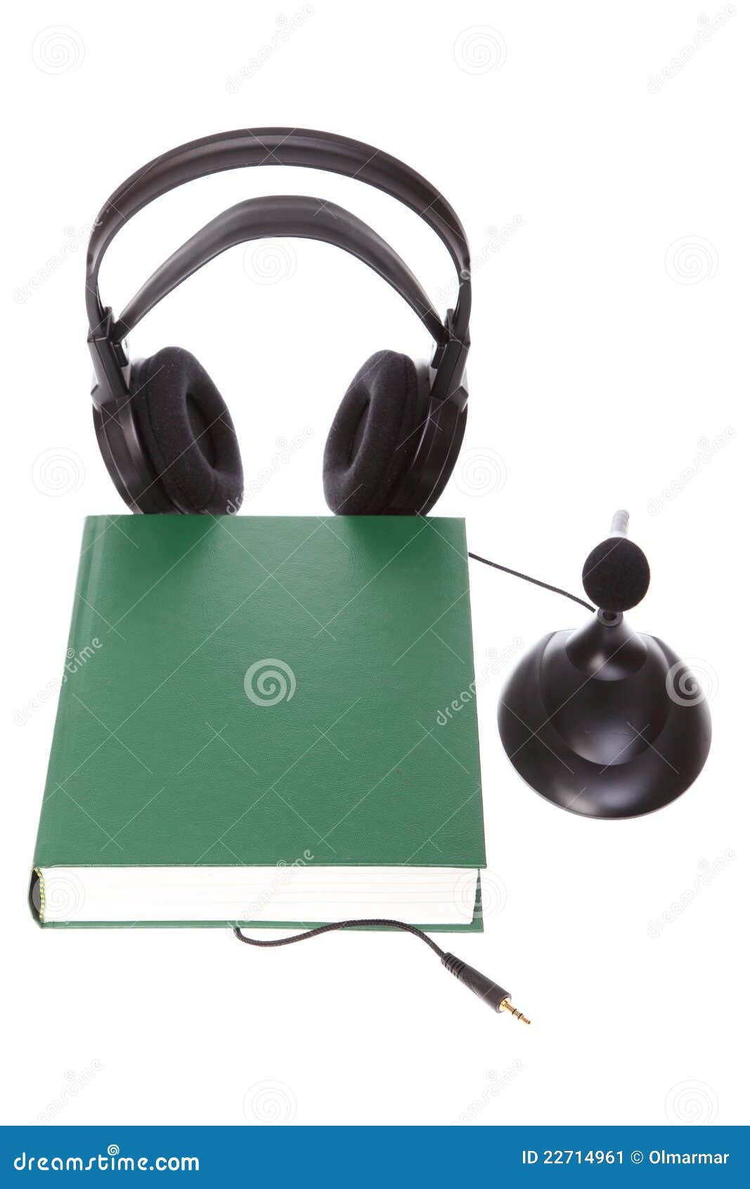 Headset with Microphone, Hardcover Book Isolated Stock Image - Image of ...