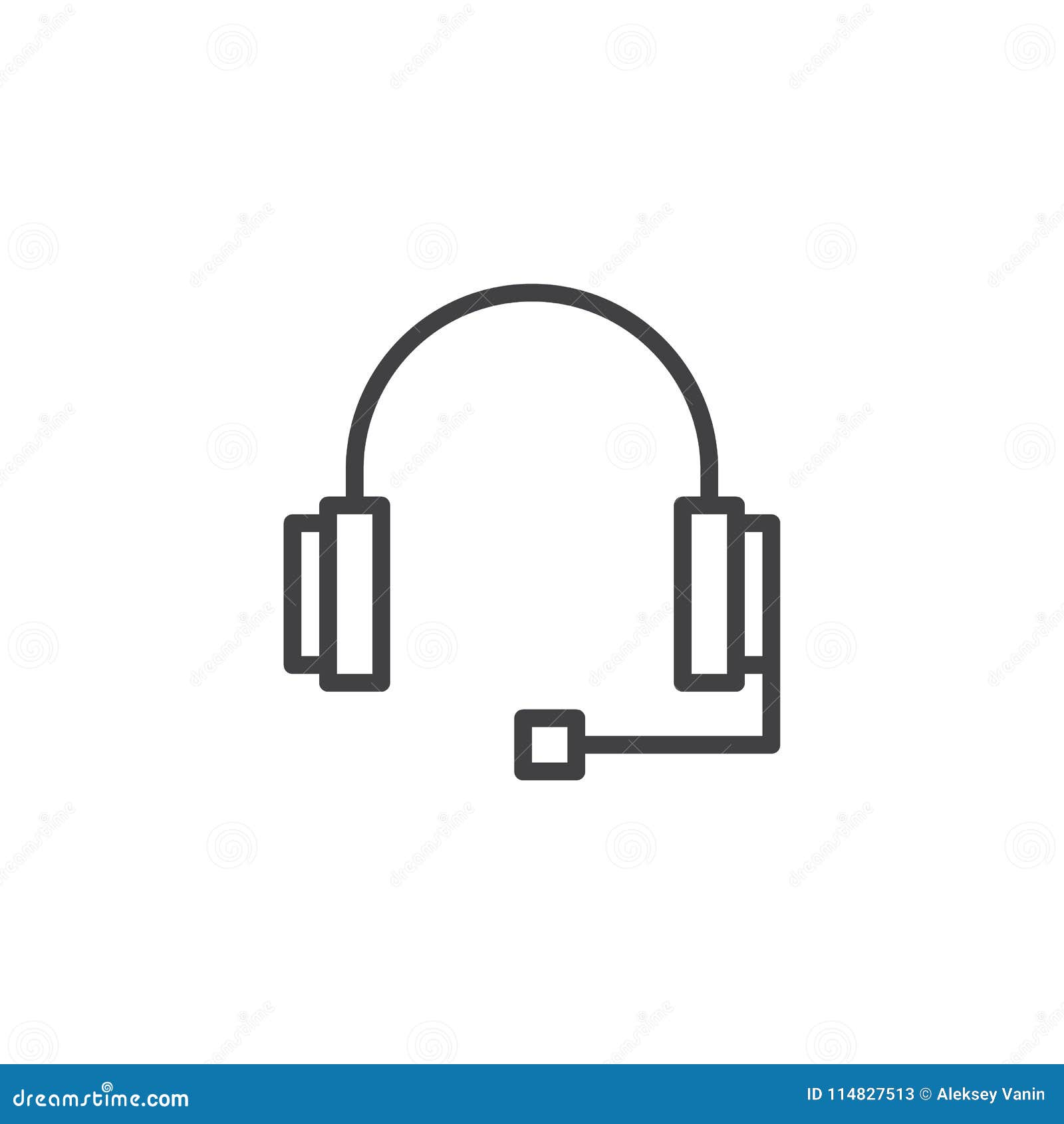 Headset outline icon stock vector. Illustration of pictogram - 114827513