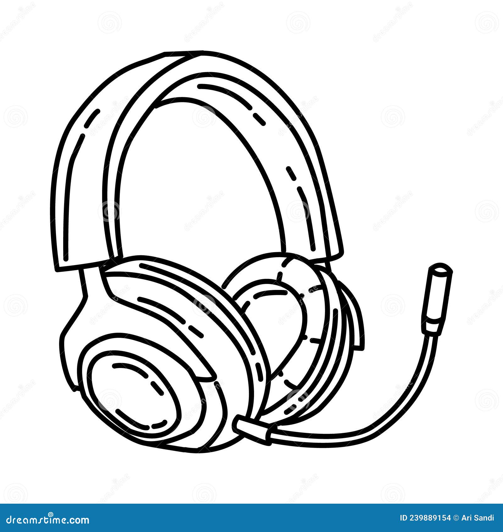 Headset Portable Icon. Doodle Hand Drawn or Outline Icon Style Stock ...