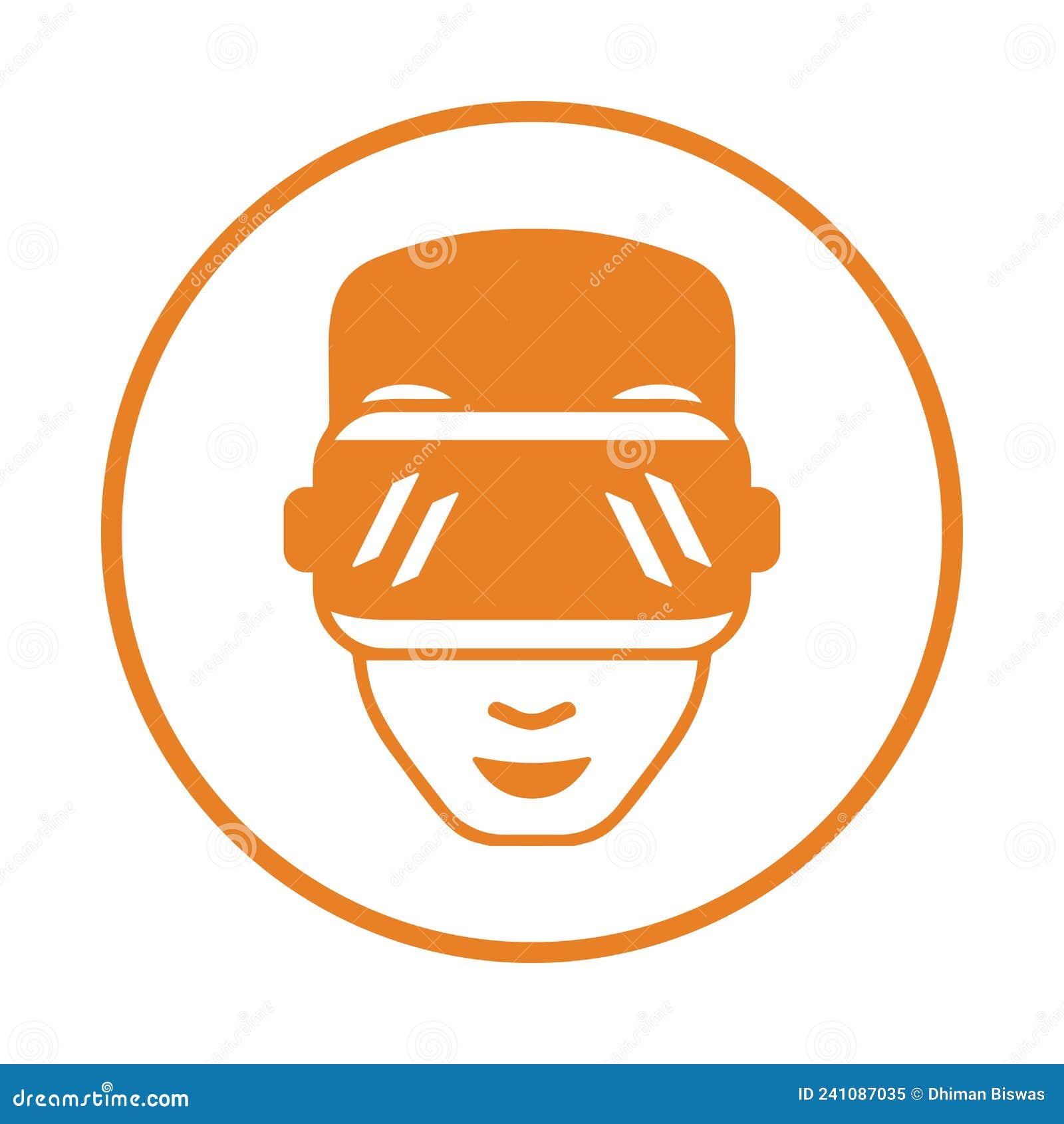 Headset, Reality, Virtual, Vr Icon. Orange Color Vector EPS Stock ...