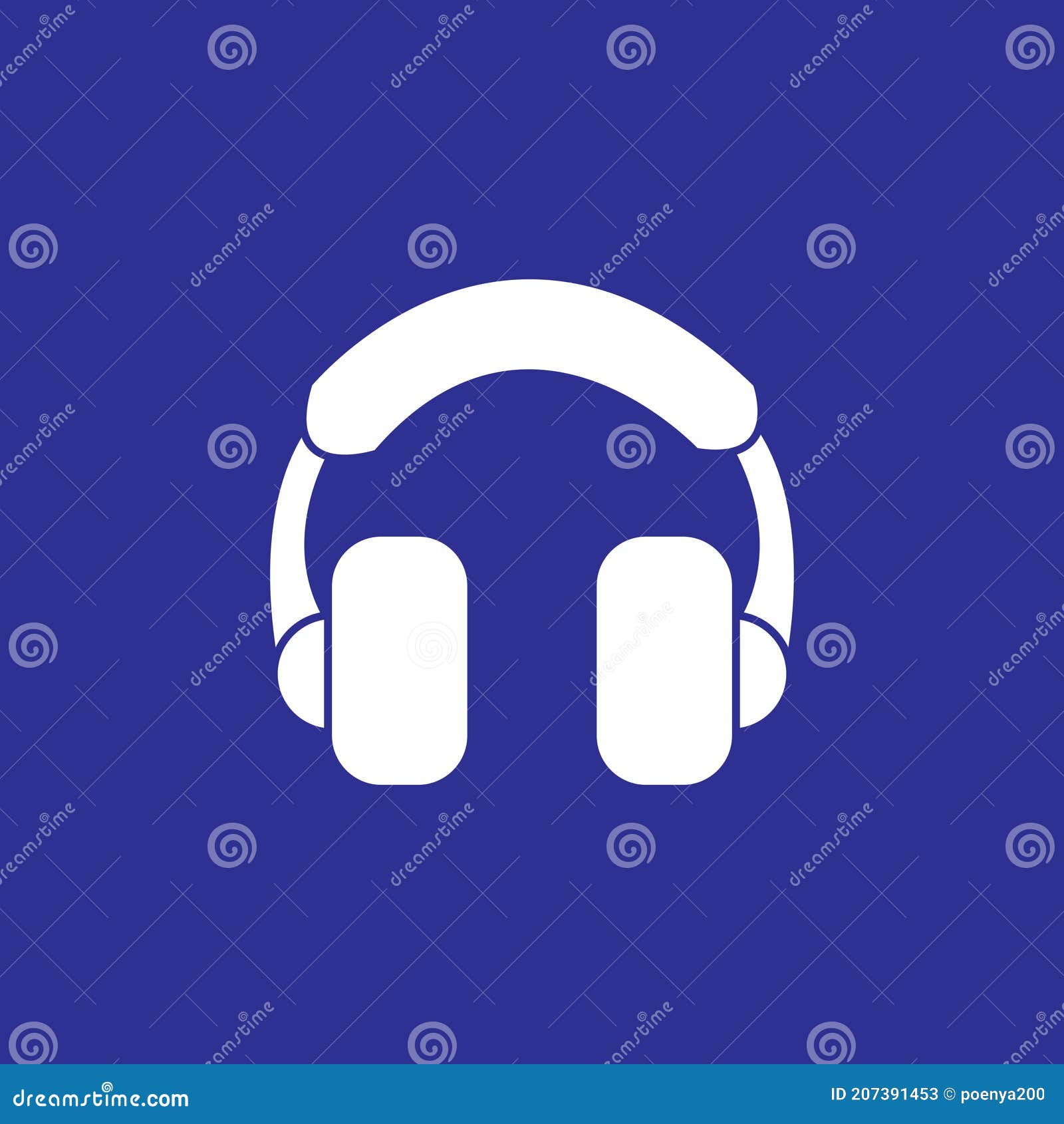 Headset Solid Style Icon Vector Illustration. Headphones Sign Symbol ...
