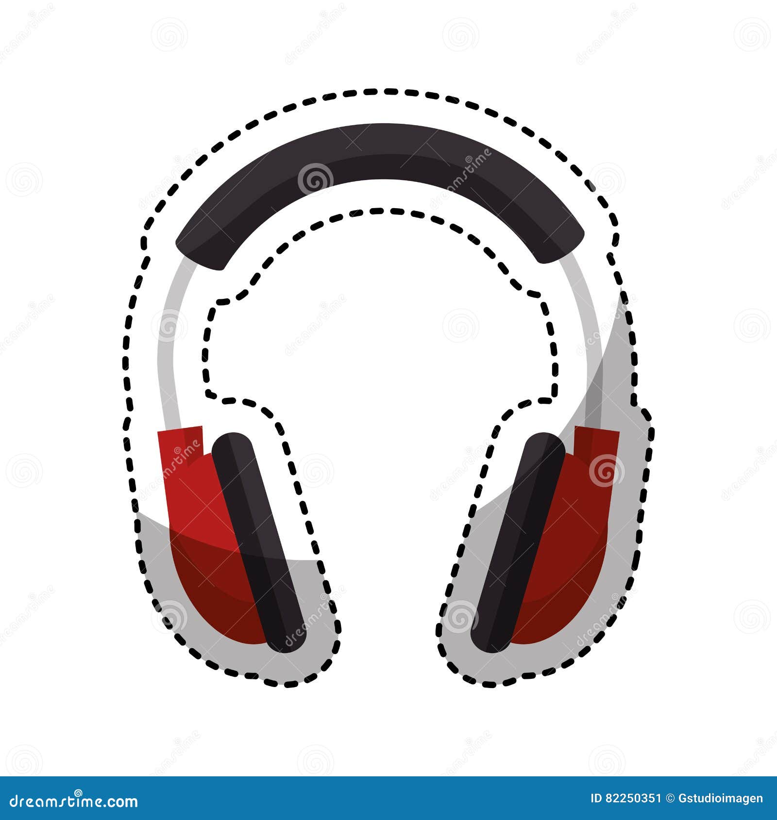 Headset Sound Device Isolated Icon Stock Illustration - Illustration of ...