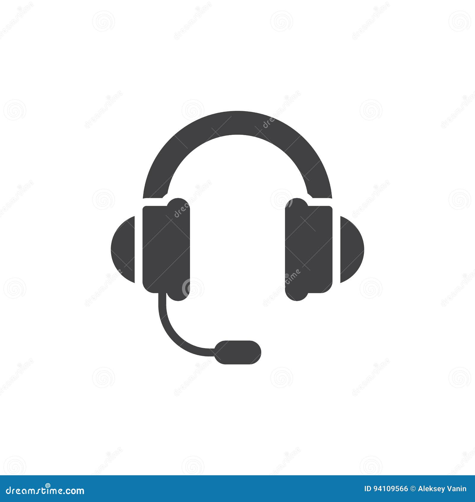 Headset, Support Icon Vector, Filled Flat Sign, Solid Pictogram ...