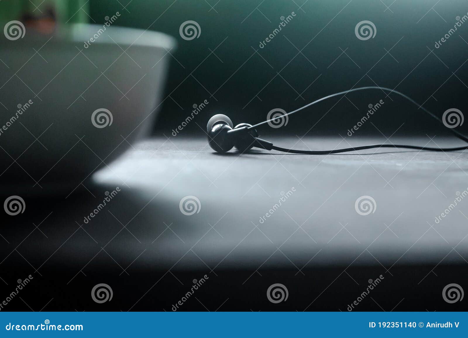 Headset on table 2 stock photo. Image of headphones - 192351140