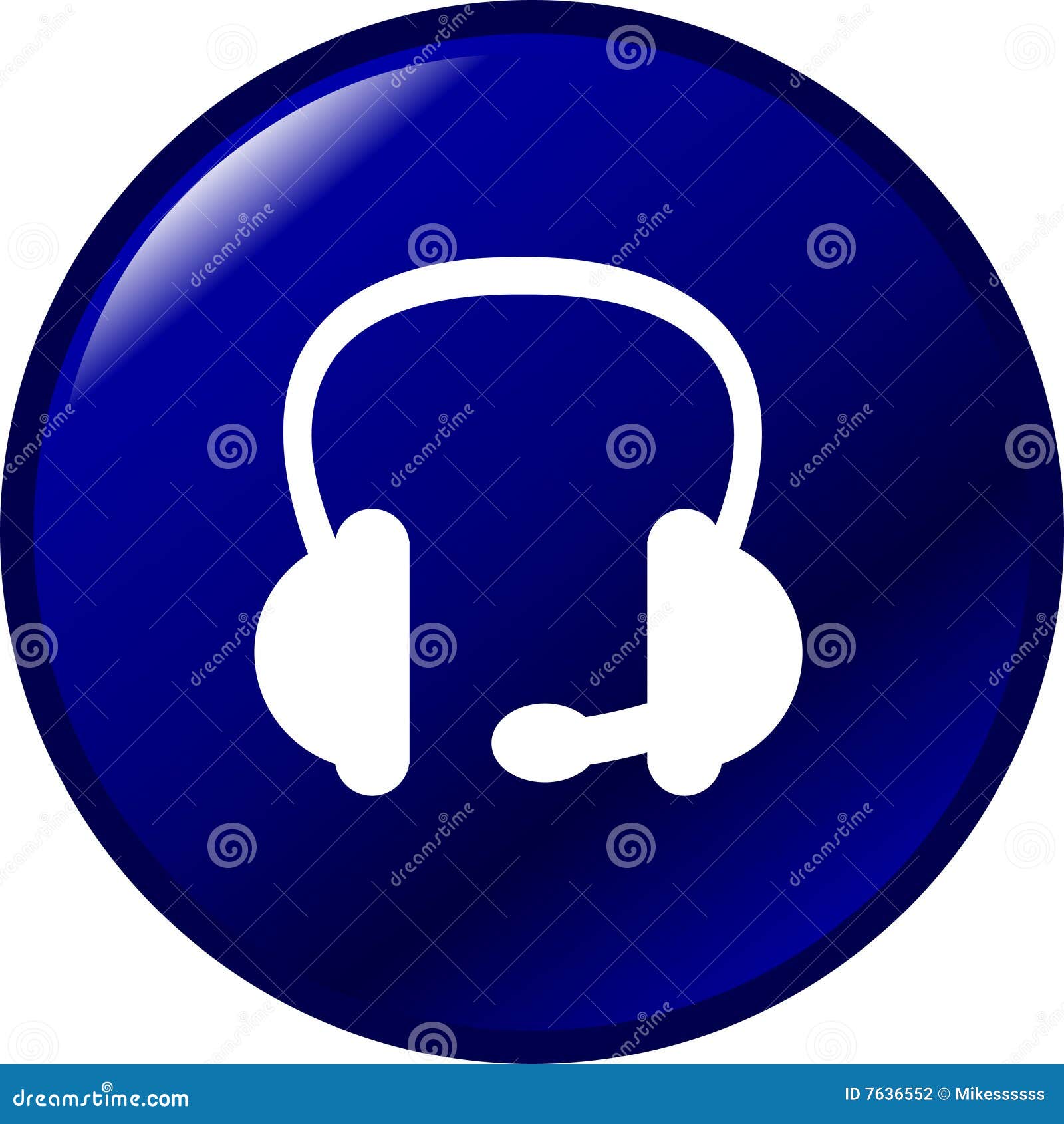 Headset vector button stock vector. Illustration of symbol - 7636552