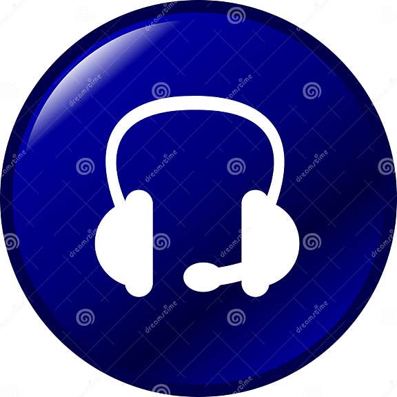 Headset vector button stock vector. Illustration of symbol - 7636552