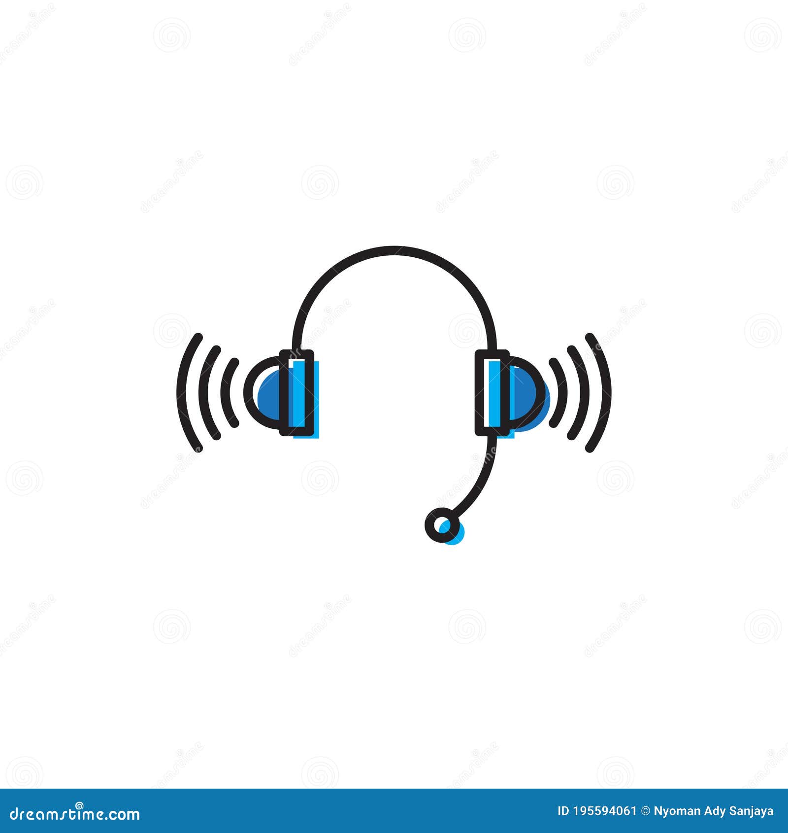 Headset Vector Icon Concept, Isolated on White Background Stock Vector ...