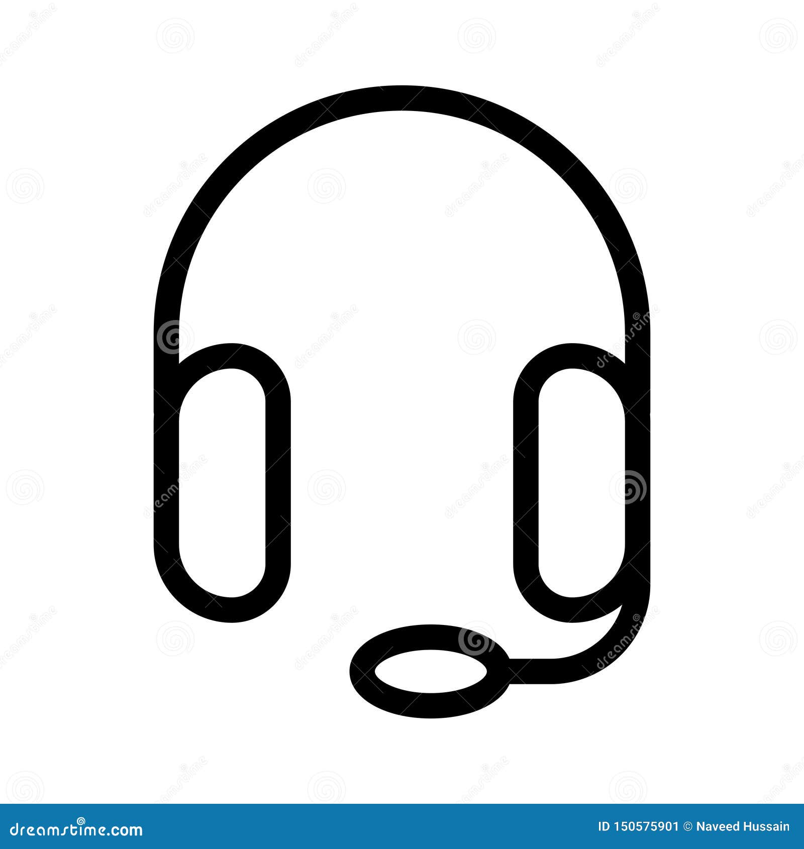 Headset Thin Line Vector Icon Stock Illustration - Illustration of ...