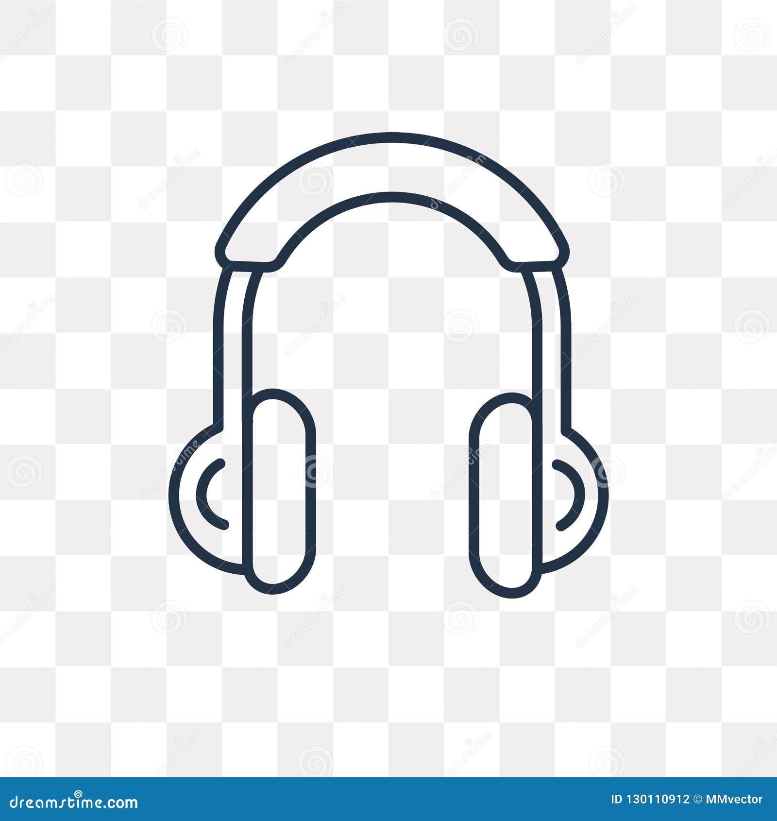Headset Vector Icon Isolated on Transparent Background, Linear H Stock ...