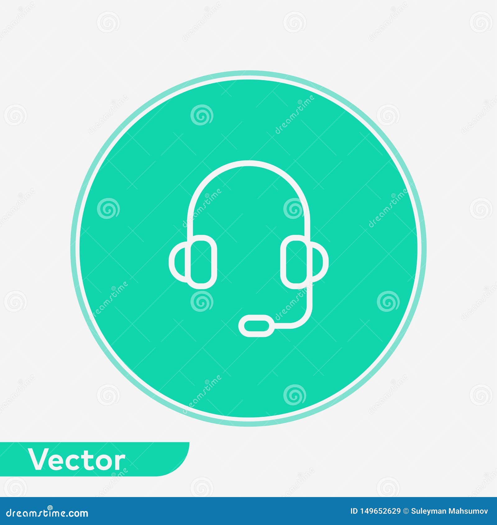 Headset Vector Icon Sign Symbol Stock Illustration - Illustration of ...