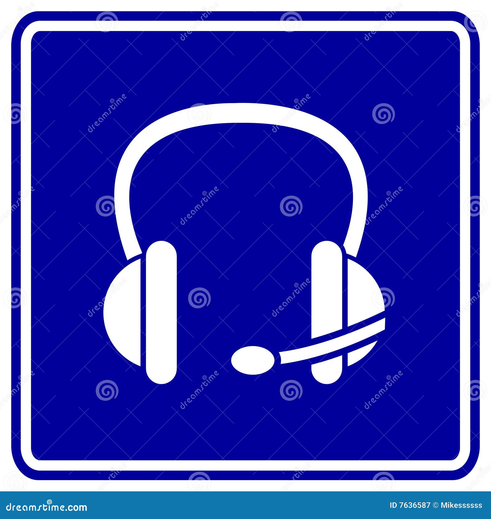Headset vector sign stock vector. Illustration of sign - 7636587