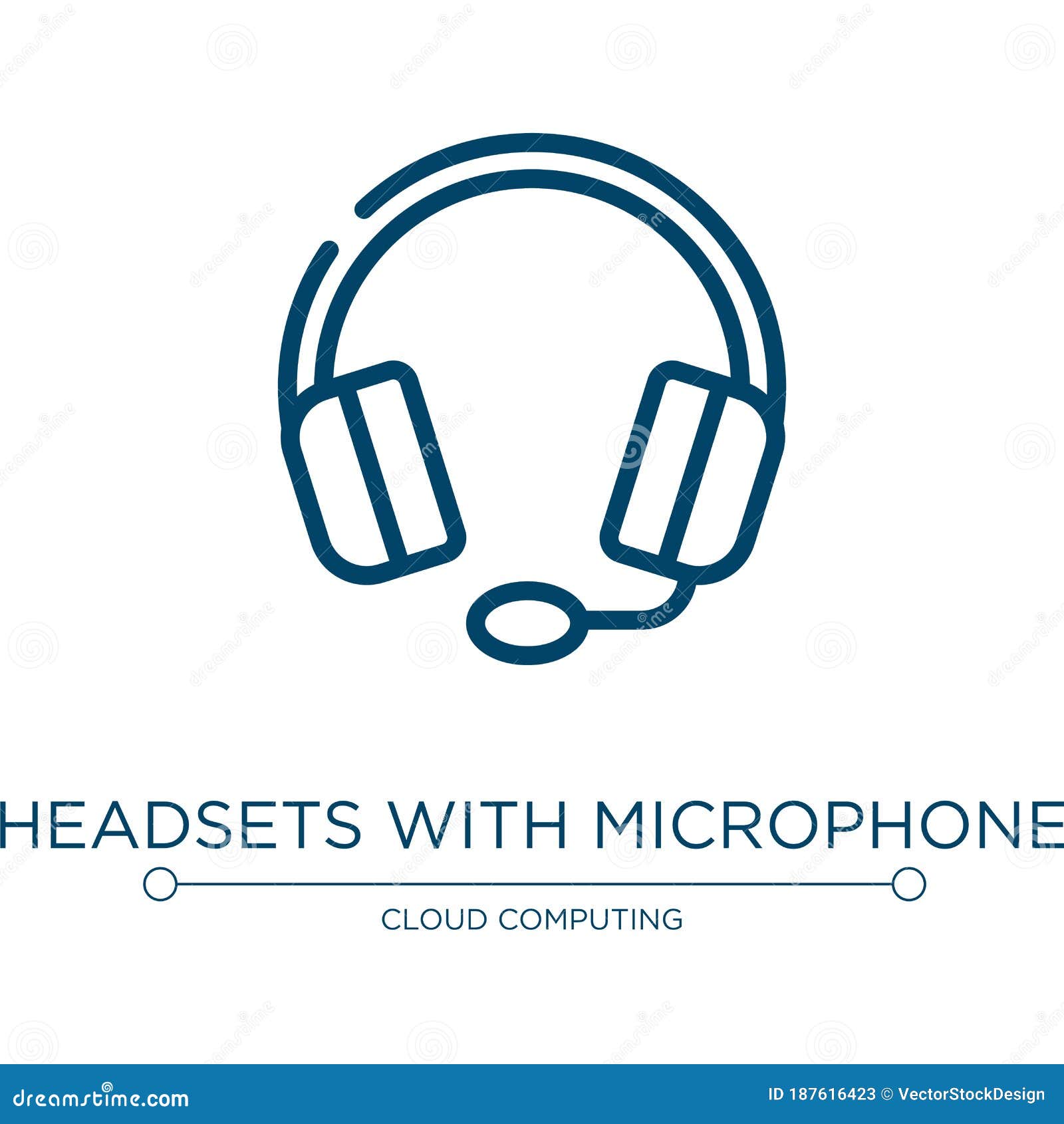 Headsets Icon Set, Cartoon Style Vector Illustration | CartoonDealer ...