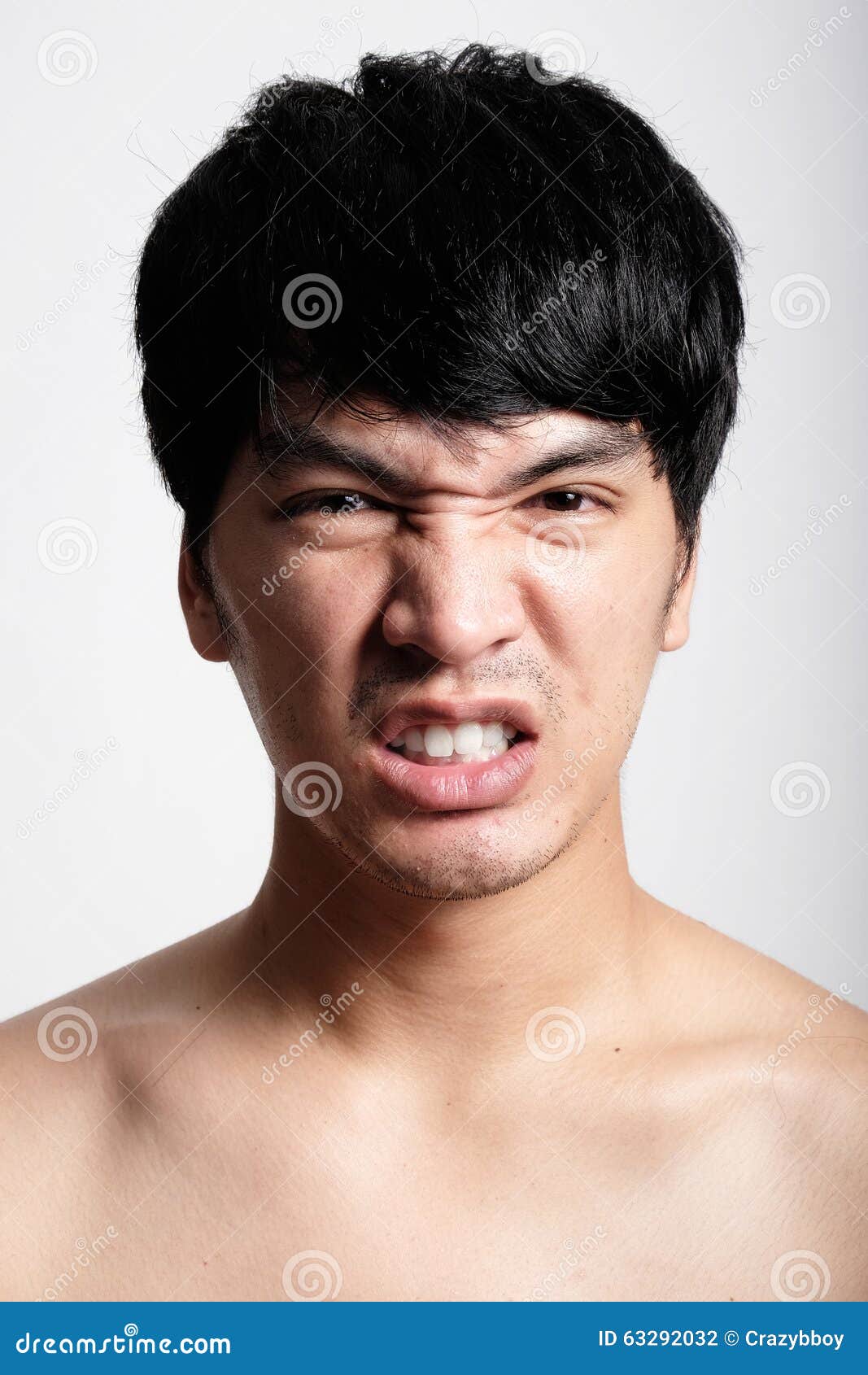 Headshot of Asian Man Face with No Makeup Stock Photo - Image of beauty ...