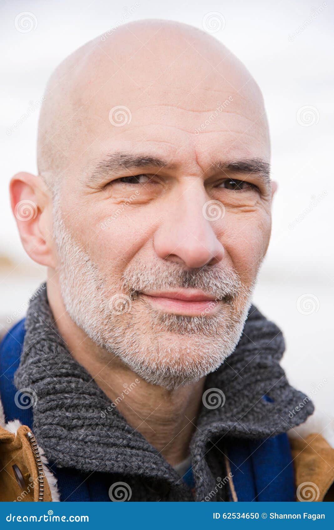 Headshot of a bald man stock photo. Image of formal, outside - 62534650