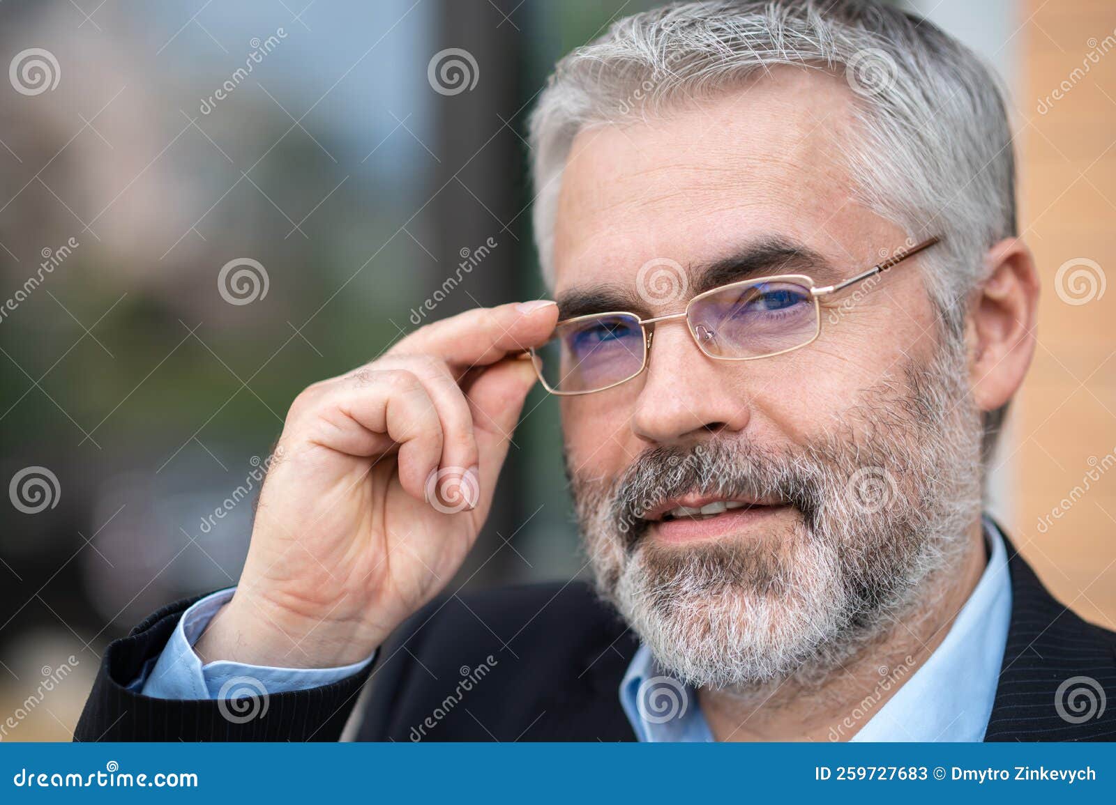 Headshot of a Bearded Mid Aged Good-looking Man in Eyeglasses Stock ...