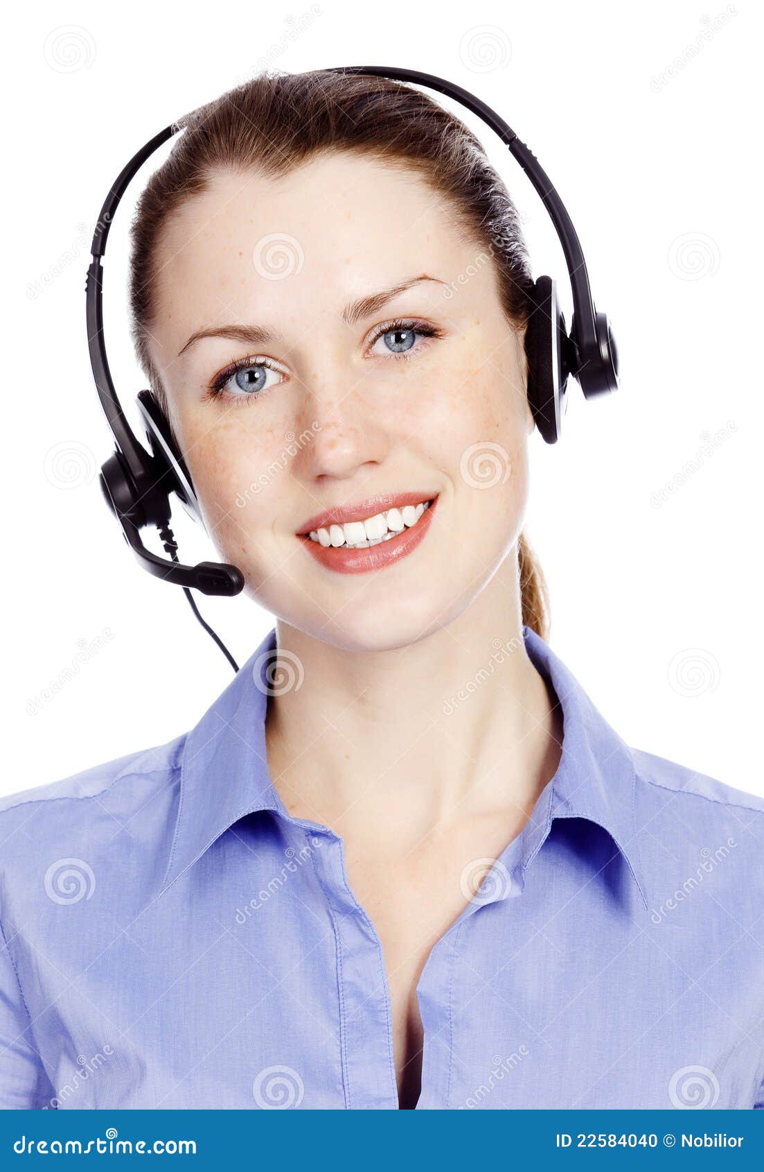 Headshot of Beautiful Customer Service Operator Stock Photo - Image of ...