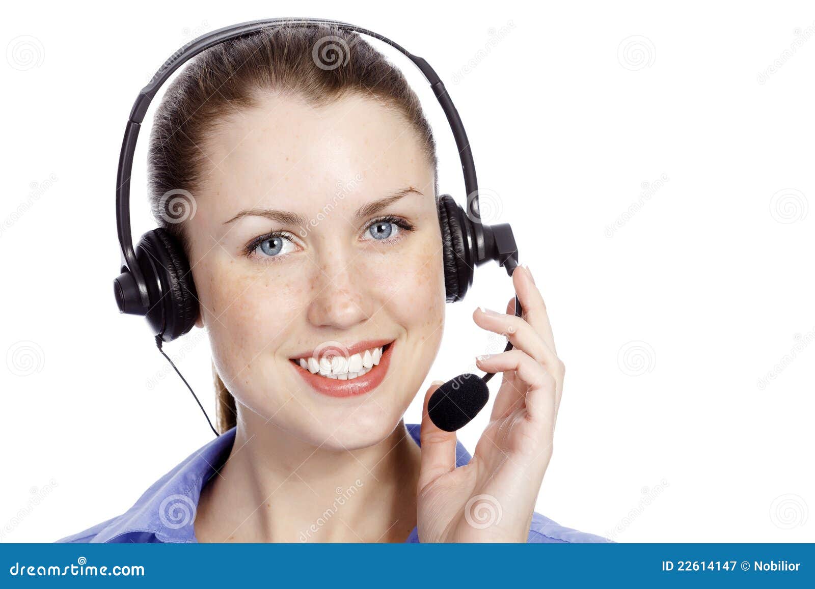 Headshot of Beautiful Customer Service Operator Woman Stock Image ...