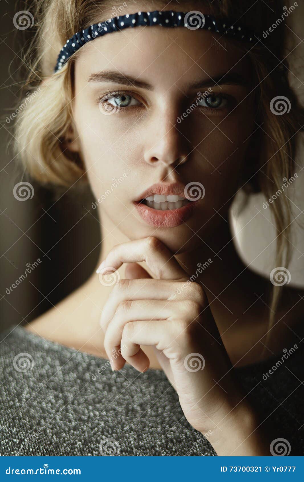 Headshot Beautiful Female Model Stock Image - Image of caucasian, eyes ...