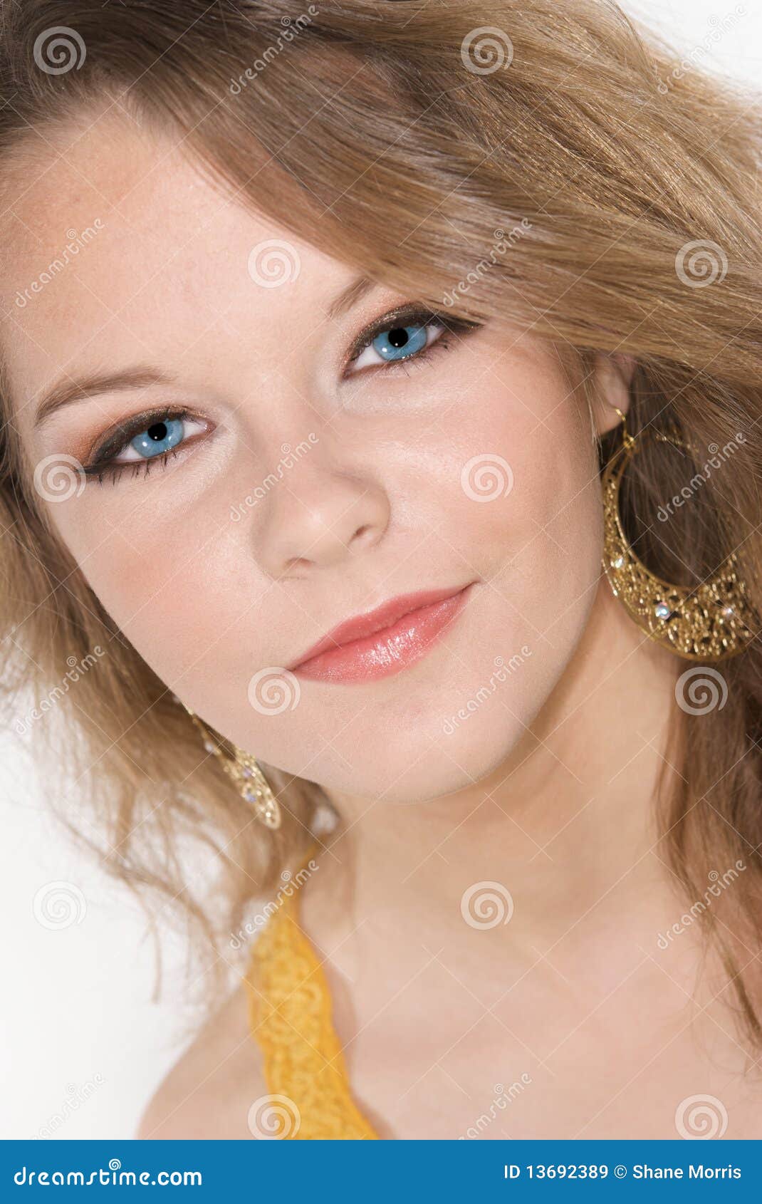 Headshot of Beautiful Teenager with Makeup Stock Image - Image of youth ...