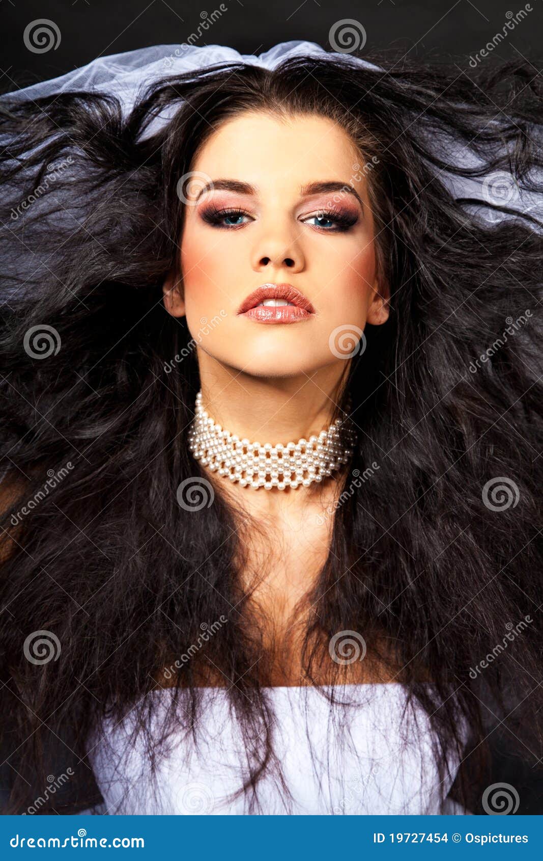 Headshot of bride stock photo. Image of close, necklace - 19727454