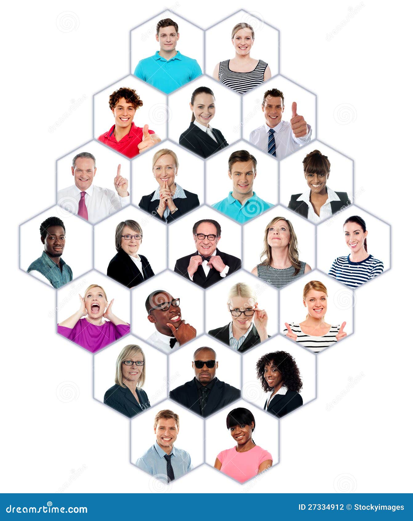 Headshot Collection of Multiracial Group of People Stock Photo - Image ...