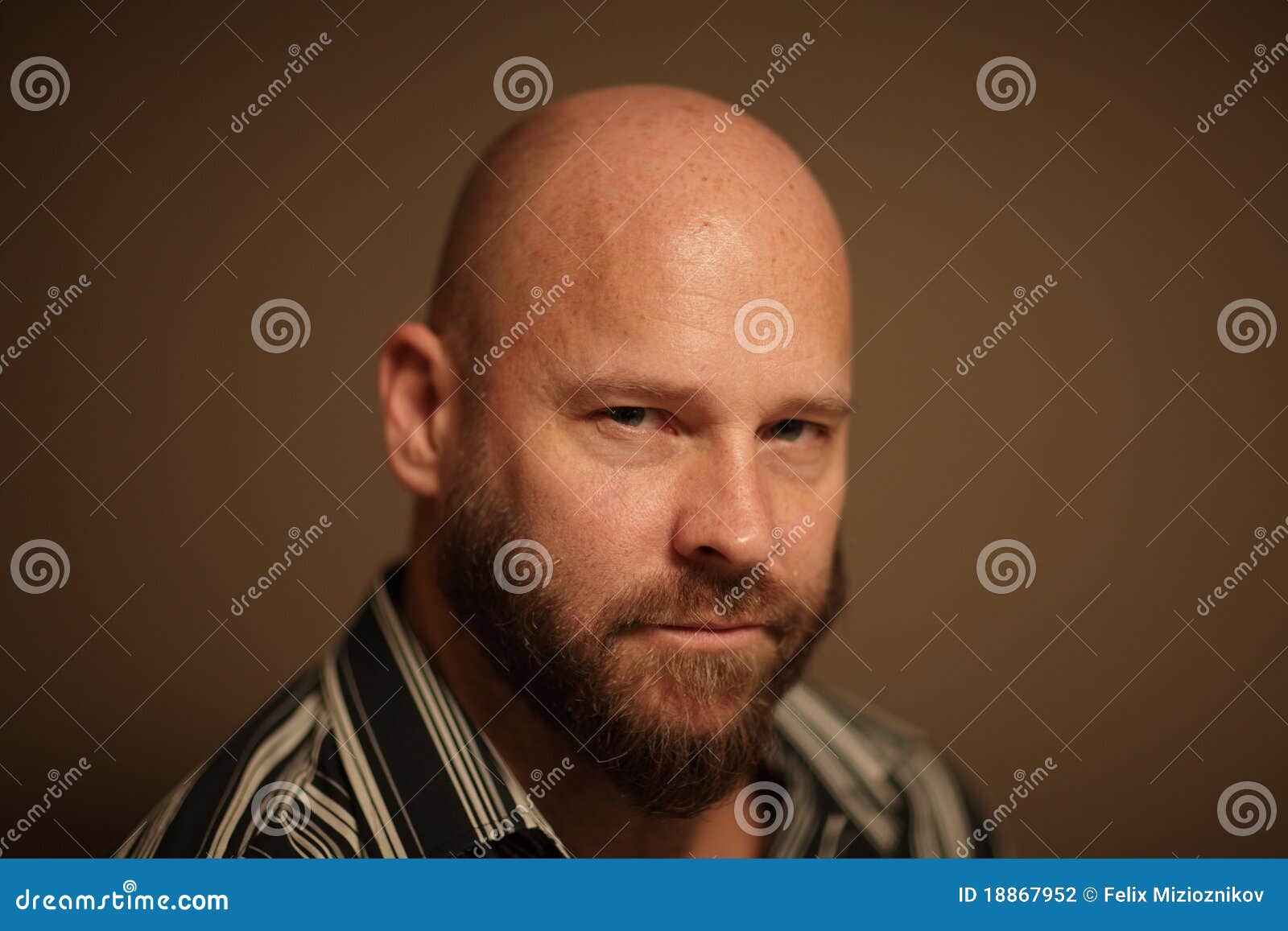 Headshot d'un homme chauve photo stock. Image du masculin - 18867952