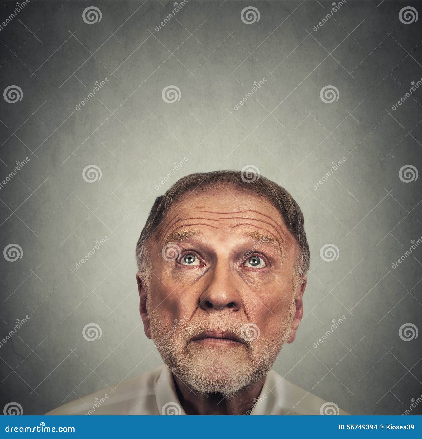 Headshot Elderly Man Looking Up Stock Photo - Image of isolated ...