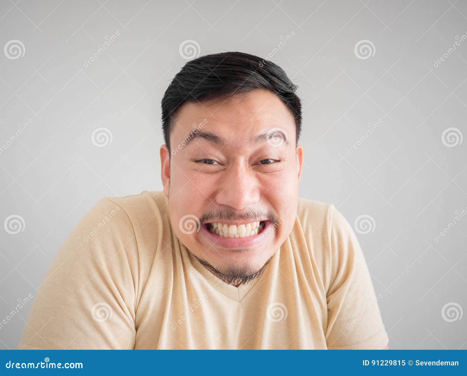 Headshot of Funny Guilty Asian Man. Stock Image - Image of fake ...