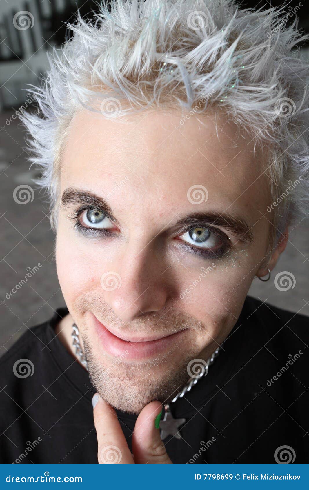 Headshot of a Gothic Young Teen Stock Image - Image of adult, bleached ...