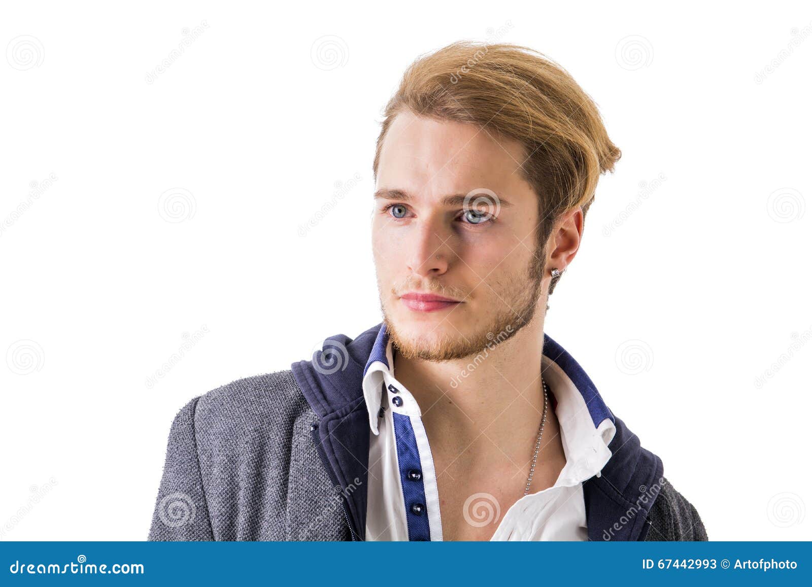 Headshot of Handsome Blond Young Man Stock Image - Image of shirt, male ...