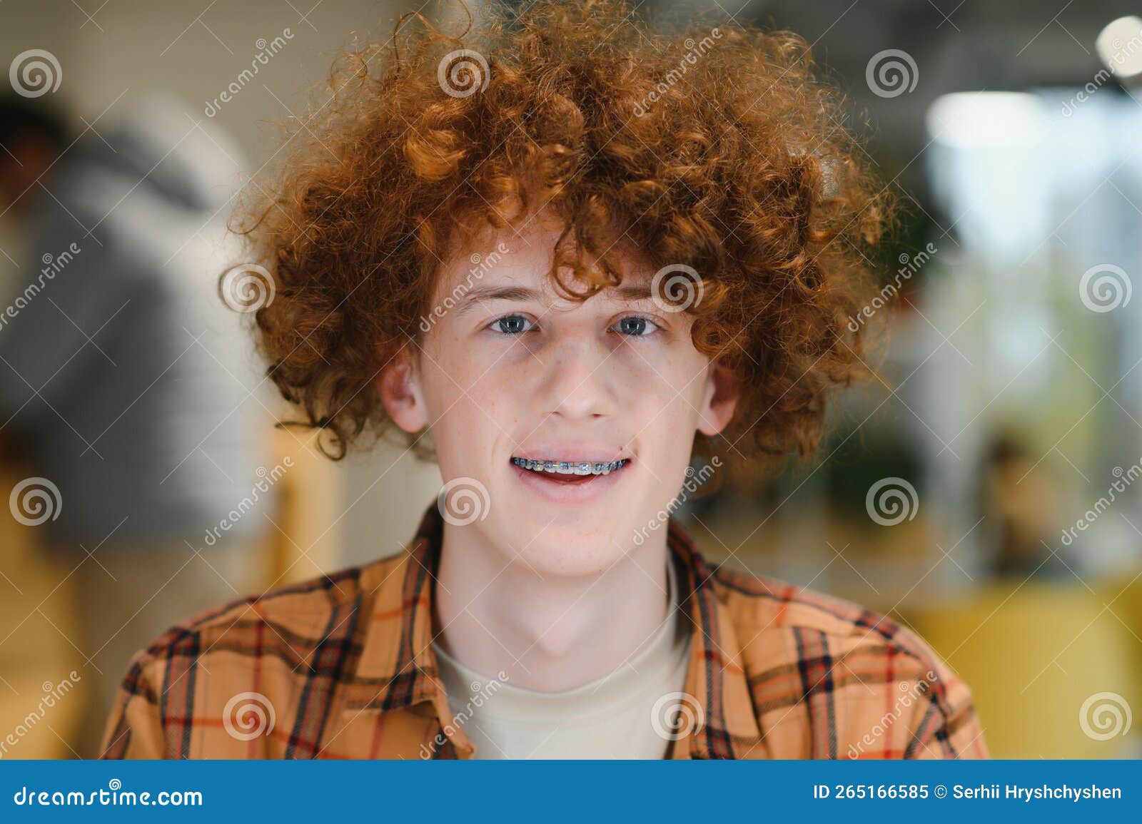Headshot Of Happy Redhead Man Smiling Excited At Camera Stock Image