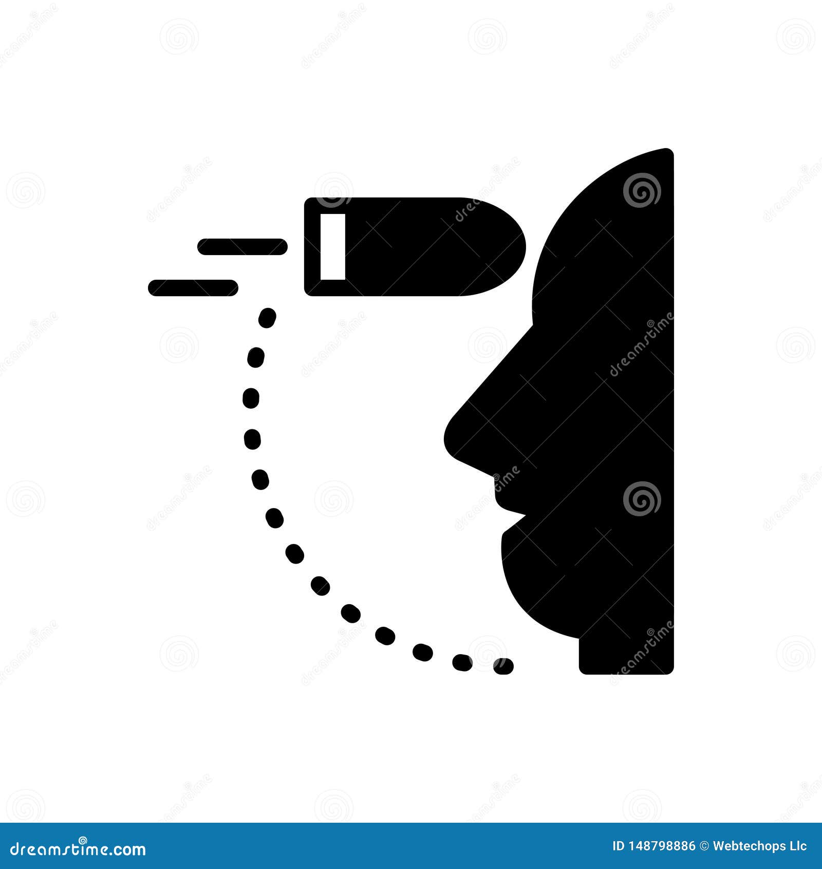 Black Solid Icon for Headshot, People and Target Stock Illustration ...