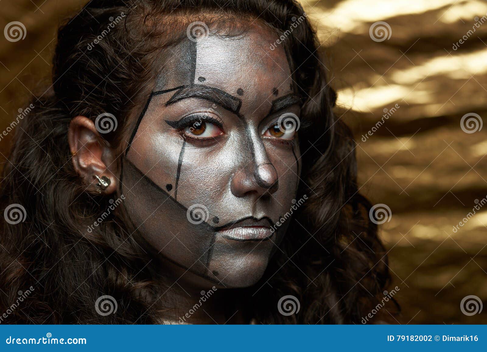 Headshot of painted face stock photo. Image of beauty - 79182002
