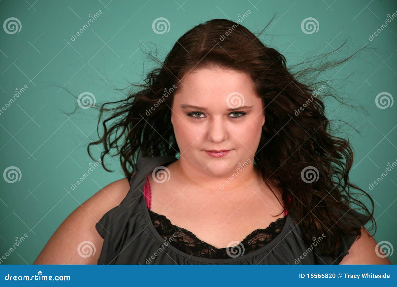 Headshot of Pretty Overweight Girl Stock Photo - Image of heavy, dark ...