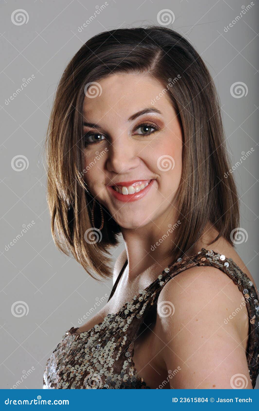Headshot of Pretty Young Lady Stock Photo - Image of care, dress: 23615804
