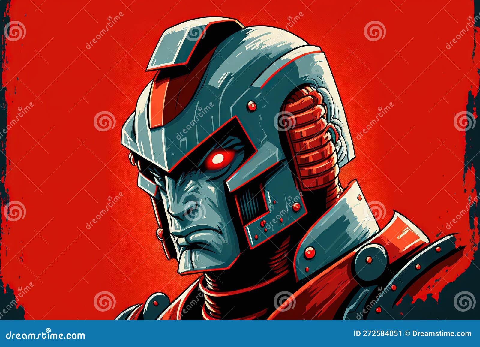 Headshot of a Robot Warrior Stock Illustration - Illustration of ...