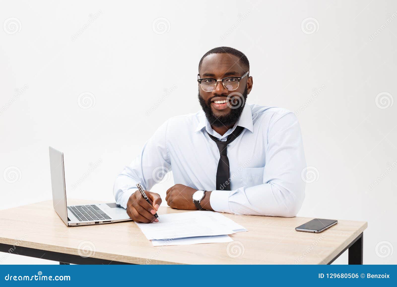 Headshot of Successful Smiling Cheerful African American Businessman ... Headshot of Successful Smiling Cheerful African American Businessman ...