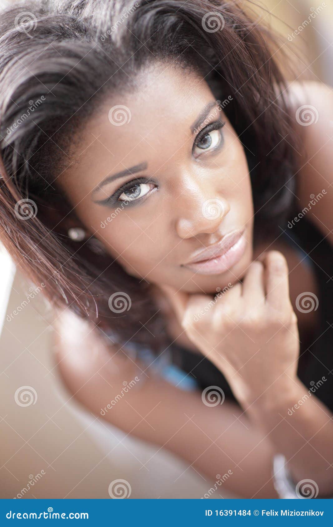 Headshot of a Young Black Woman Stock Photo - Image of outside ...