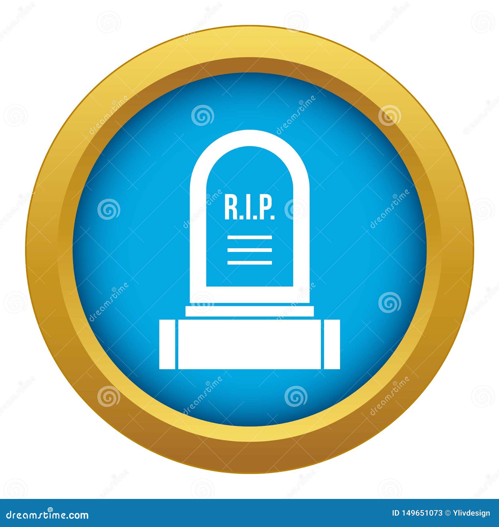 Headstone Icon Blue Vector Isolated Stock Vector - Illustration of ...
