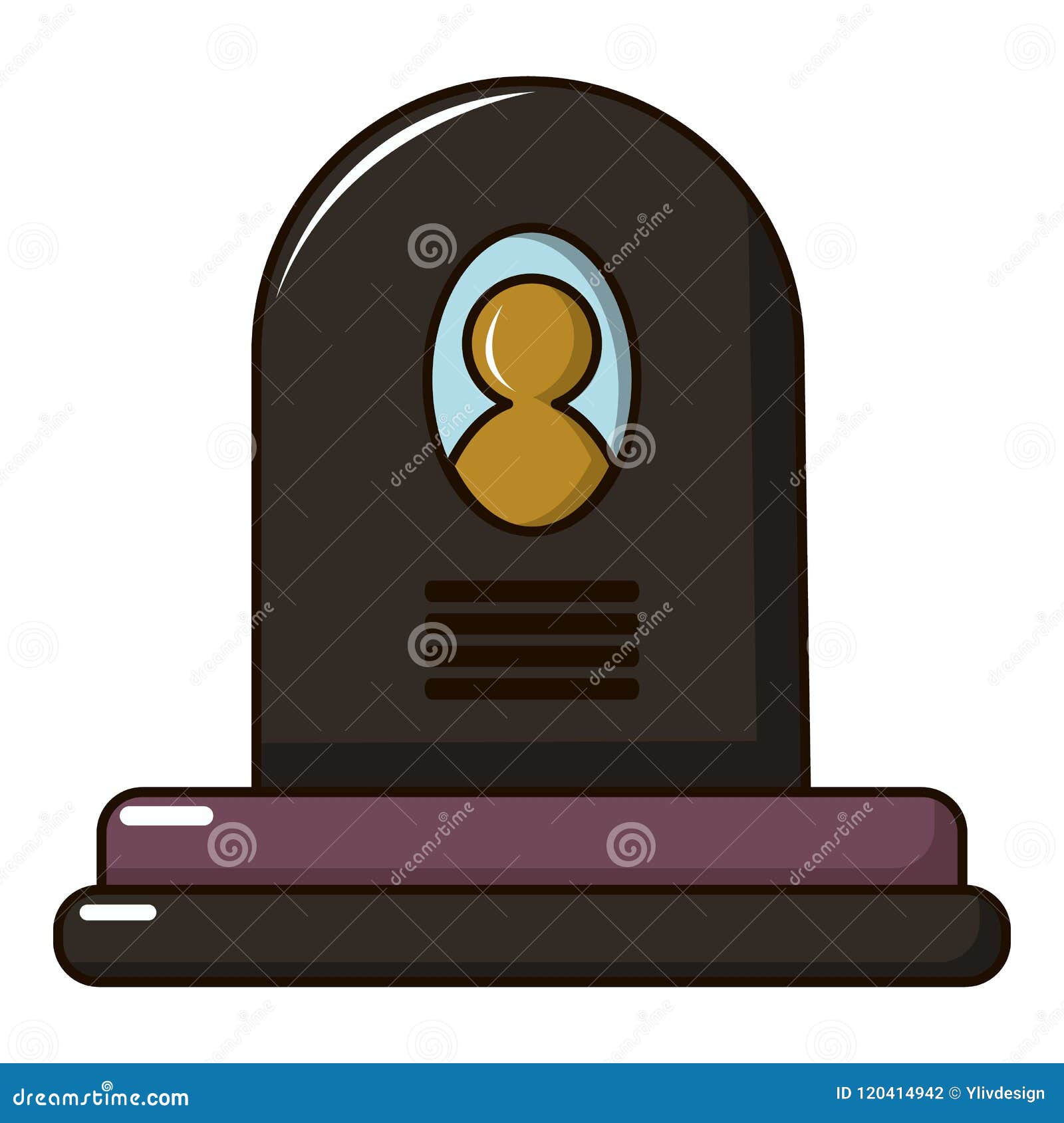 Headstone Icon In Cartoon Style Isolated On White Background. Funeral ...