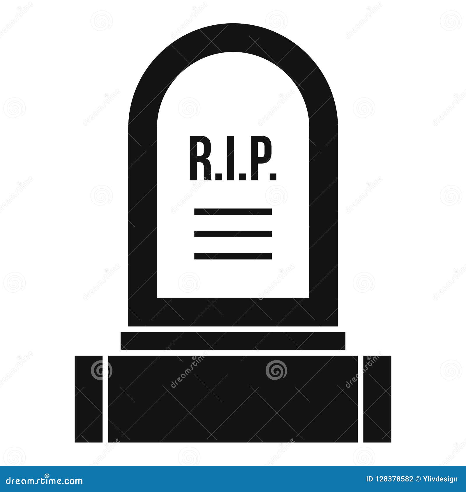 Headstone Icon, Simple Style Stock Illustration - Illustration of ...