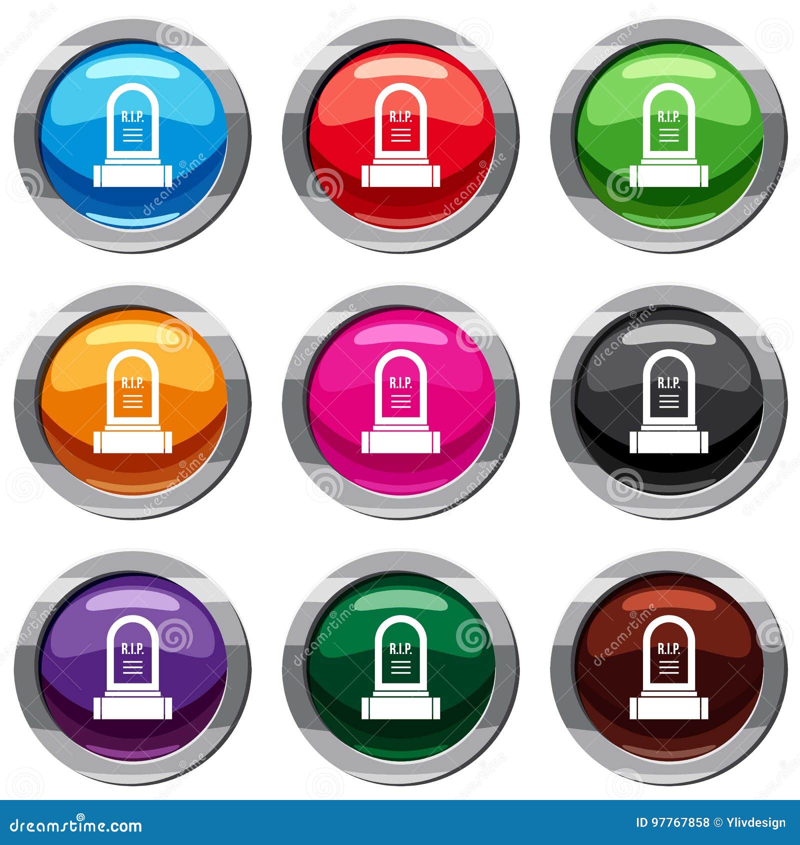 Headstone set 9 collection stock vector. Illustration of monument ...