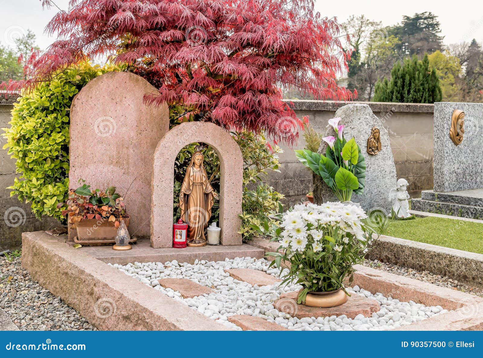 The Headstones and Graves of Cemetery Stock Photo - Image of religion ...