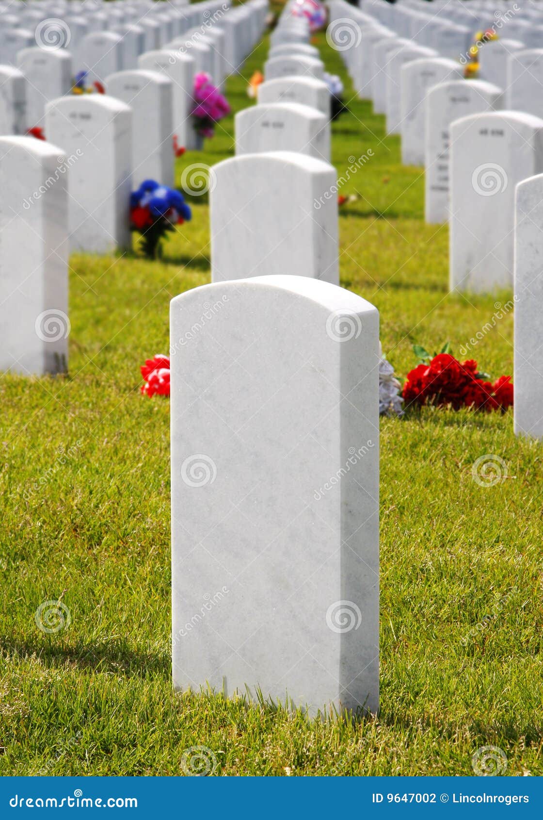 Headstones at Military Cemetery Stock Photo - Image of burial, death ...