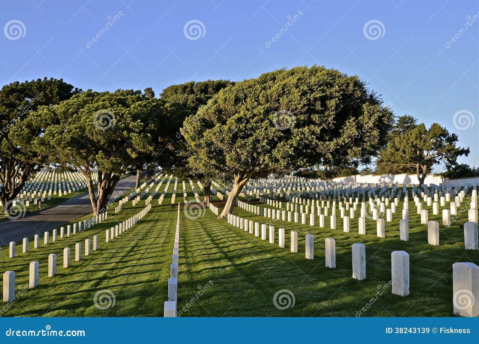 Headstones in a National Cemetery Stock Image - Image of diego ...