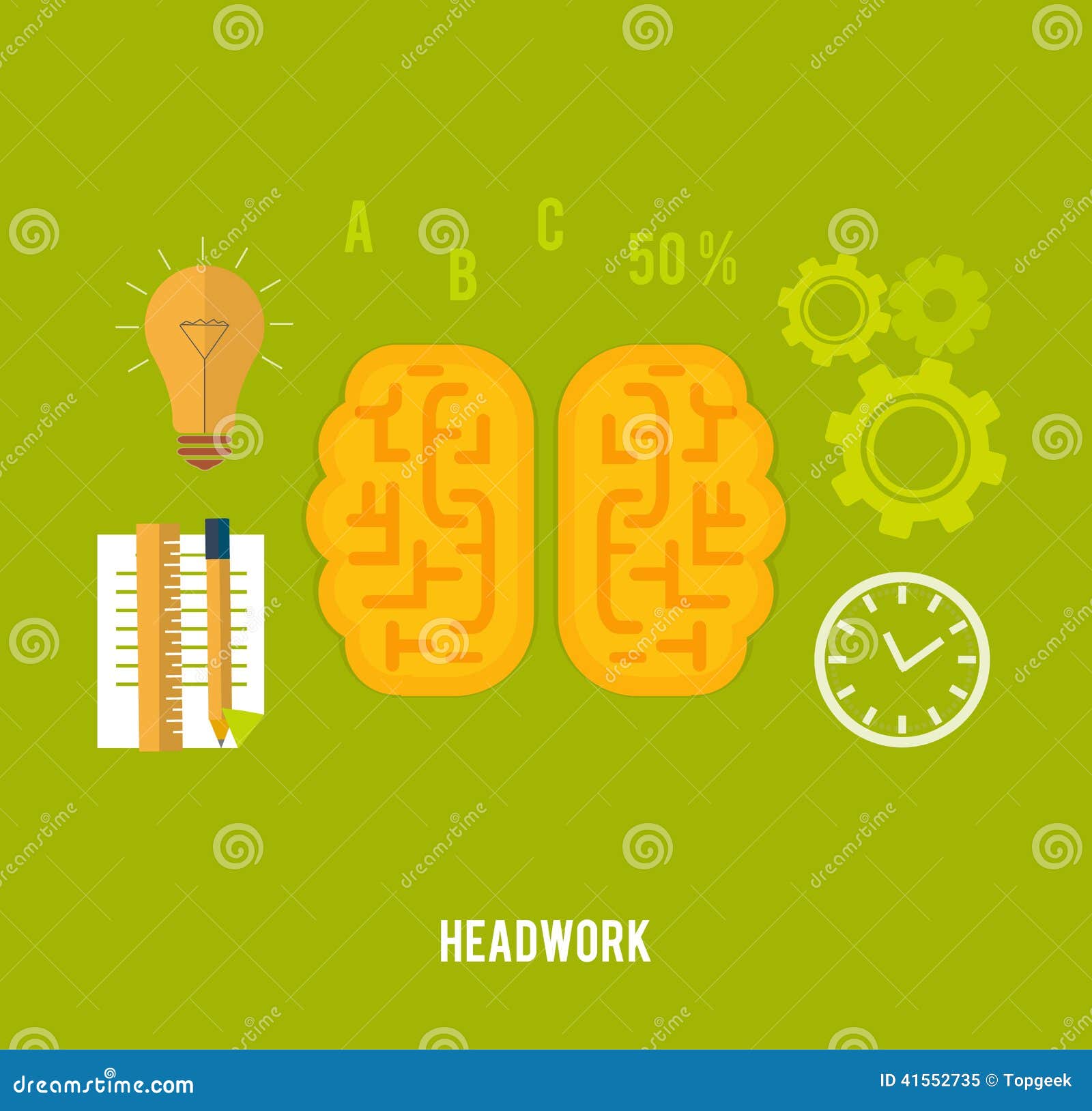Headwork concept stock vector. Illustration of headwork - 41552735