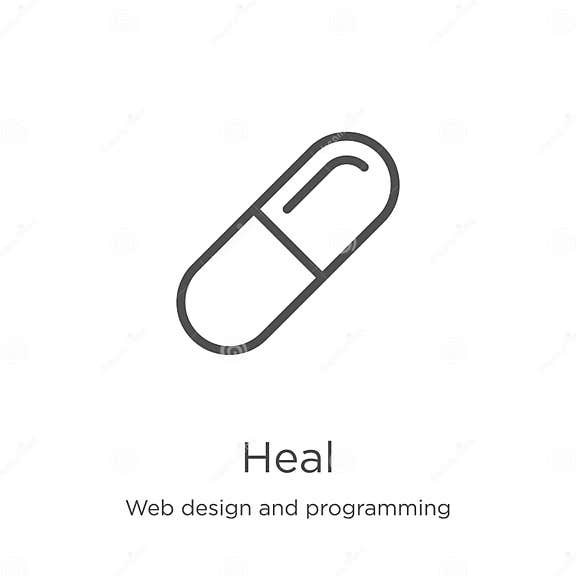 Heal Icon Vector from Web Design and Programming Collection. Thin Line ...