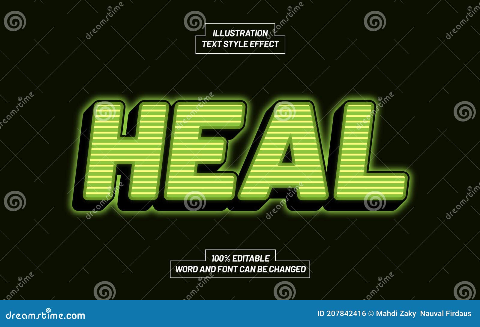 Heal Green Text Style Effect Stock Vector - Illustration of cover ...
