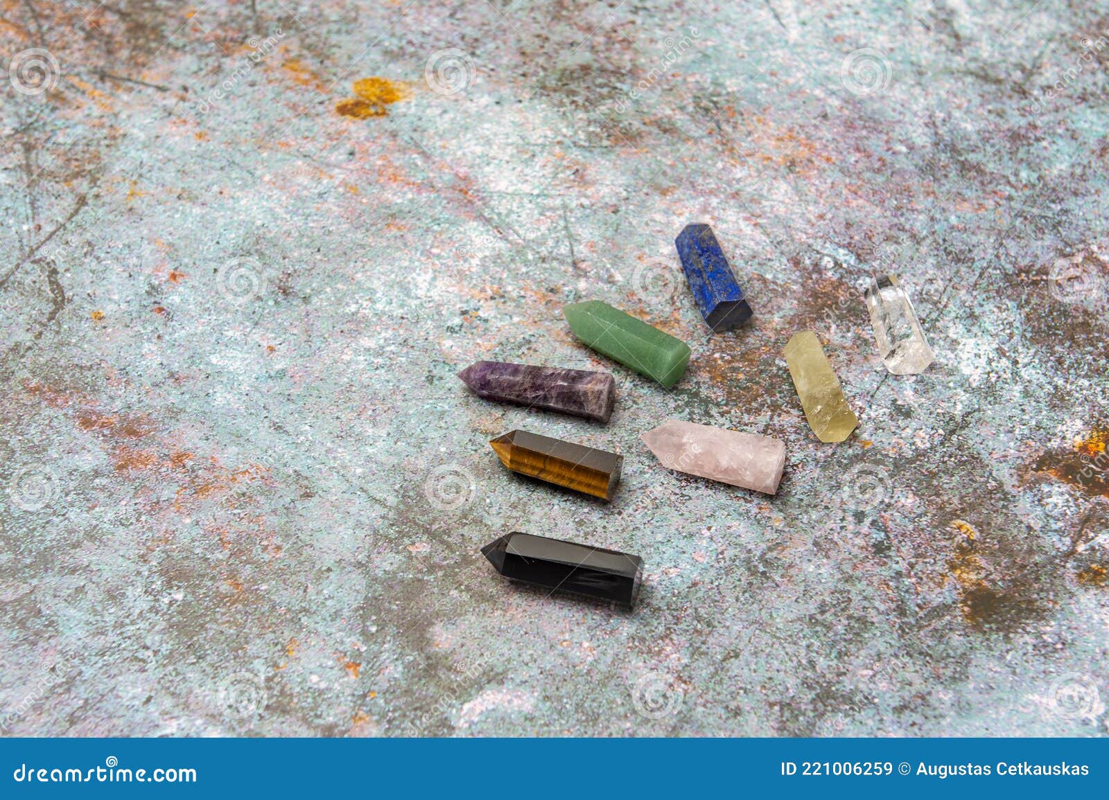 Healing Chakra Crystals on Marble Background Stock Image - Image of ...