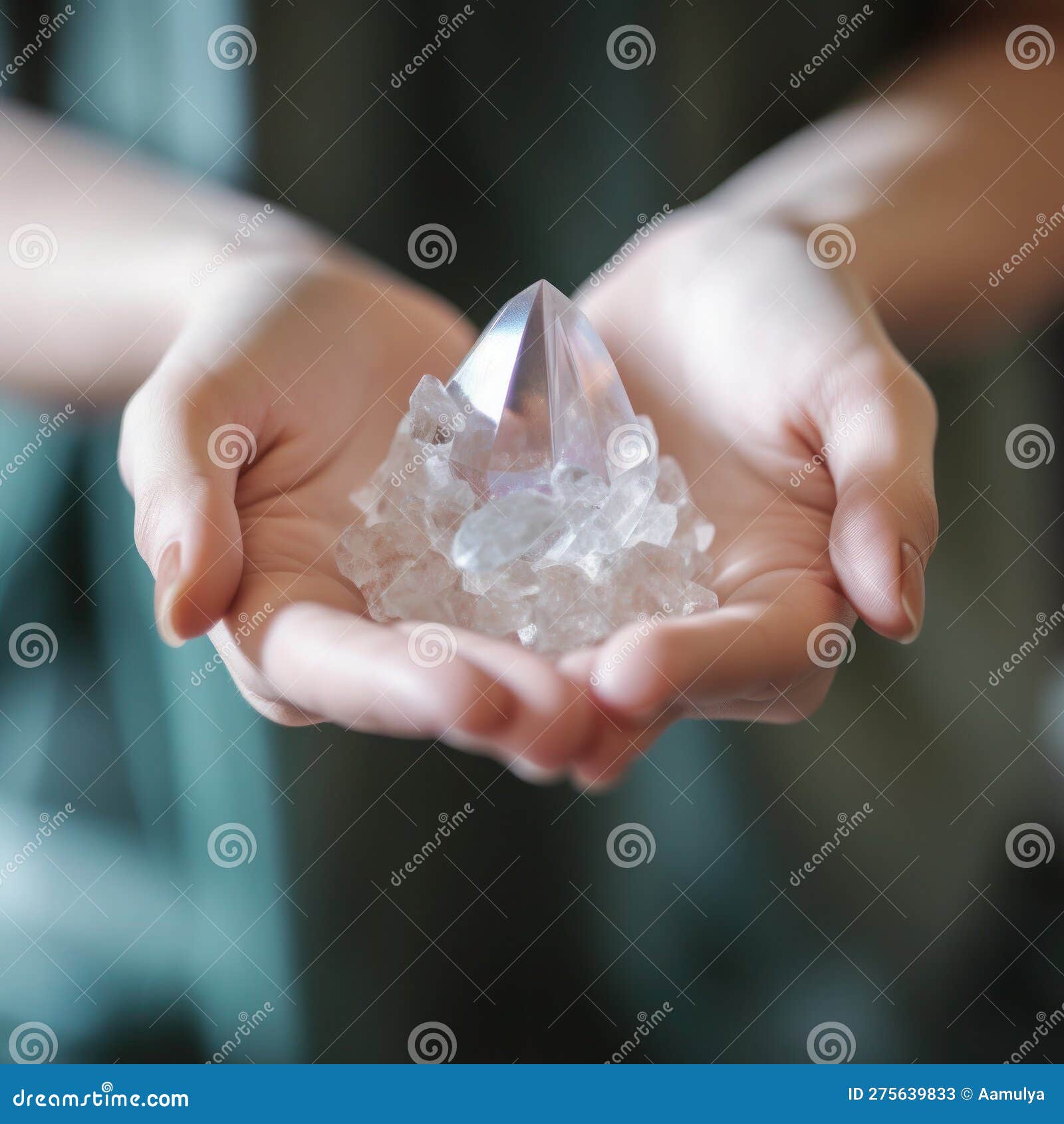 Healing Crystal in Hands for Practice and Rituals, AI Generated Stock ...